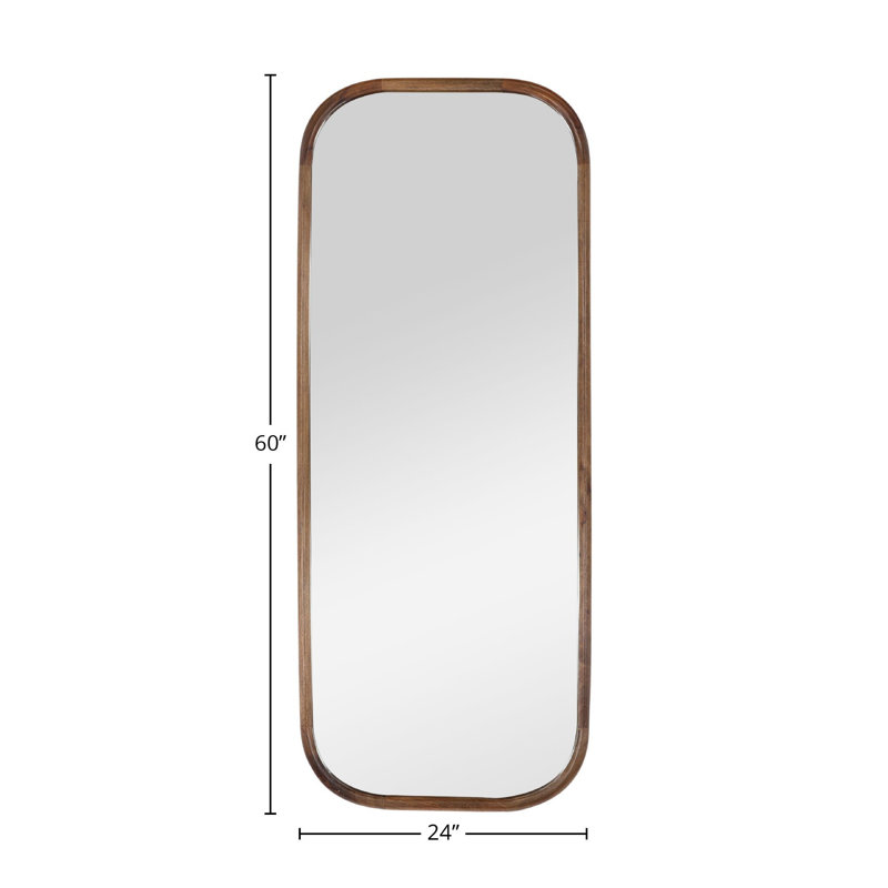 Millwood Pines Lillie Mango Wood Wall Mirror, Medium Brown | Wayfair